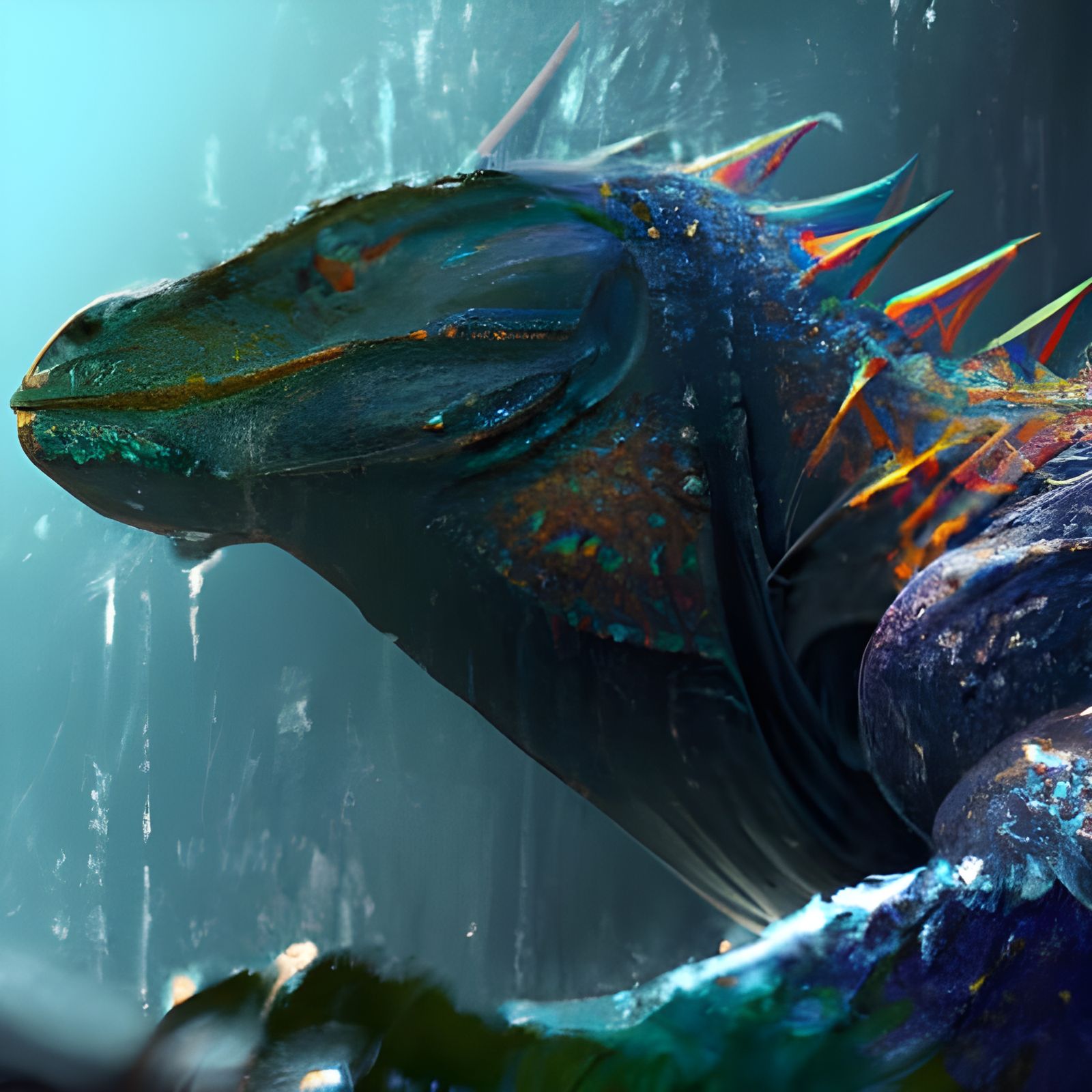 Alien Iizard warrior big guns anthropomorphic blue green scaly ...