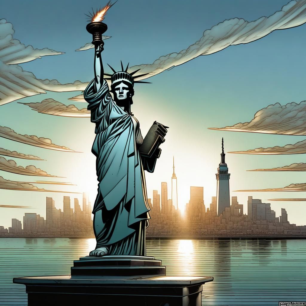 statue of liberty, Mark Brooks and Dan Mumford, comic book art, perfect ...