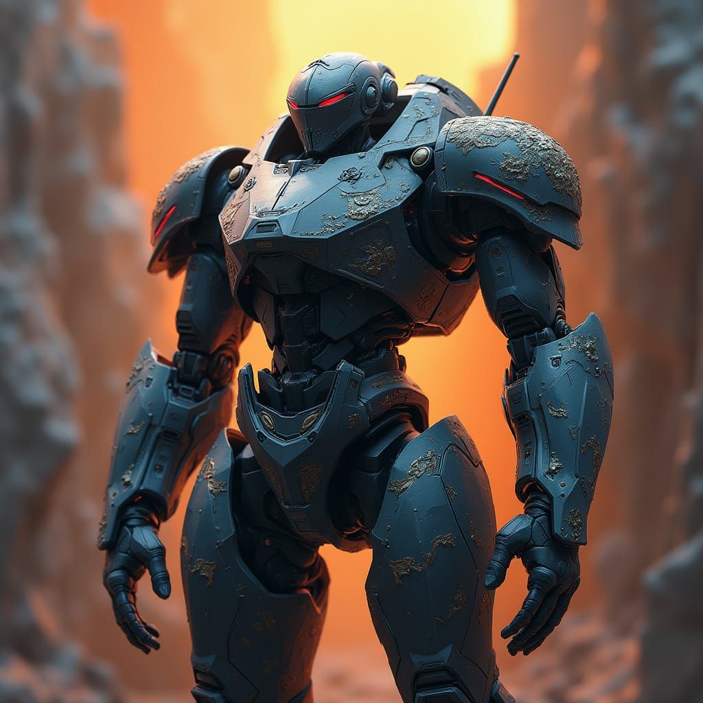 mech suit - Fantasy Mech Suit Concept Art in Cyberpunk Styl...