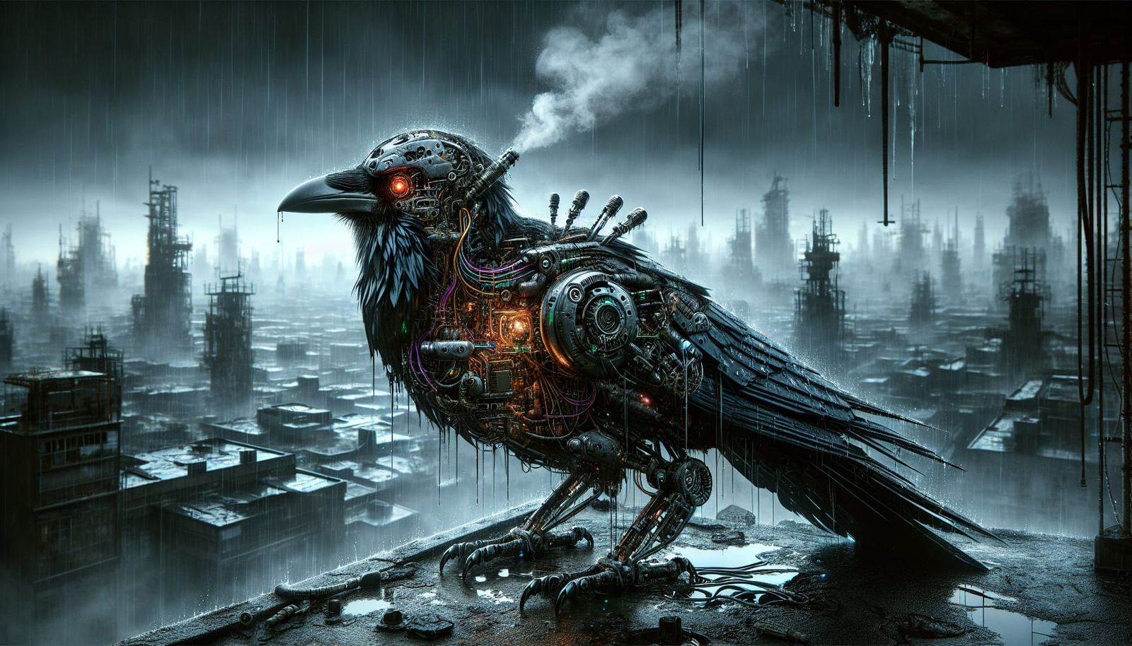 Cyborg Raven - AI Generated Artwork - NightCafe Creator