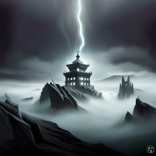 opaque fog, monster, tentacles, rising violently from fog, concept art ...