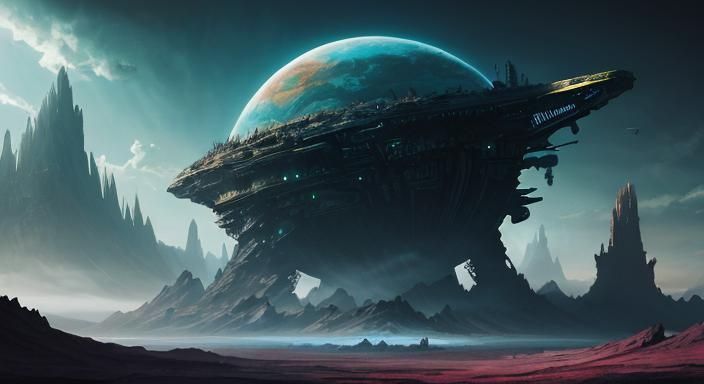 Landscape of alien planet - AI Generated Artwork - NightCafe Creator