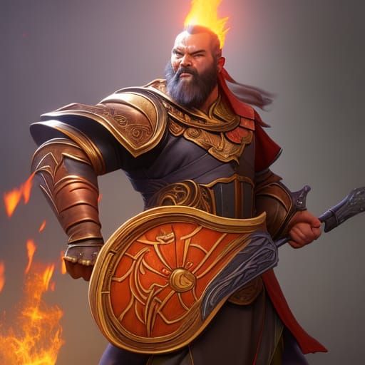 Heavy Rock dwarf, flames and fighting - AI Generated Artwork ...