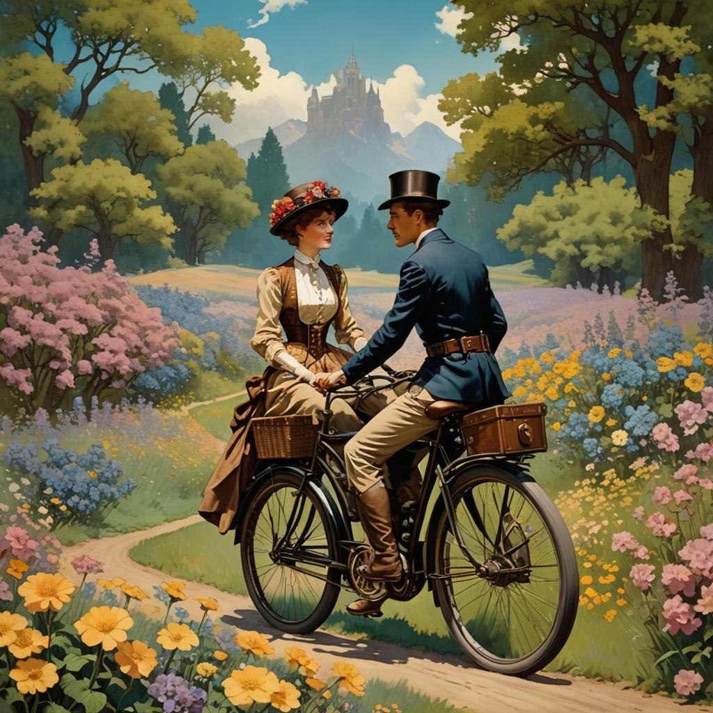 Steampunk Ride on The Garden Path 6 - AI Generated Artwork - NightCafe ...
