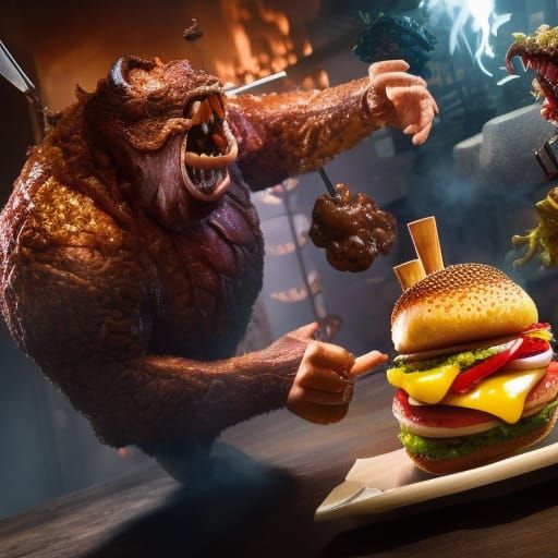 Breakfast Burger - AI Generated Artwork - NightCafe Creator