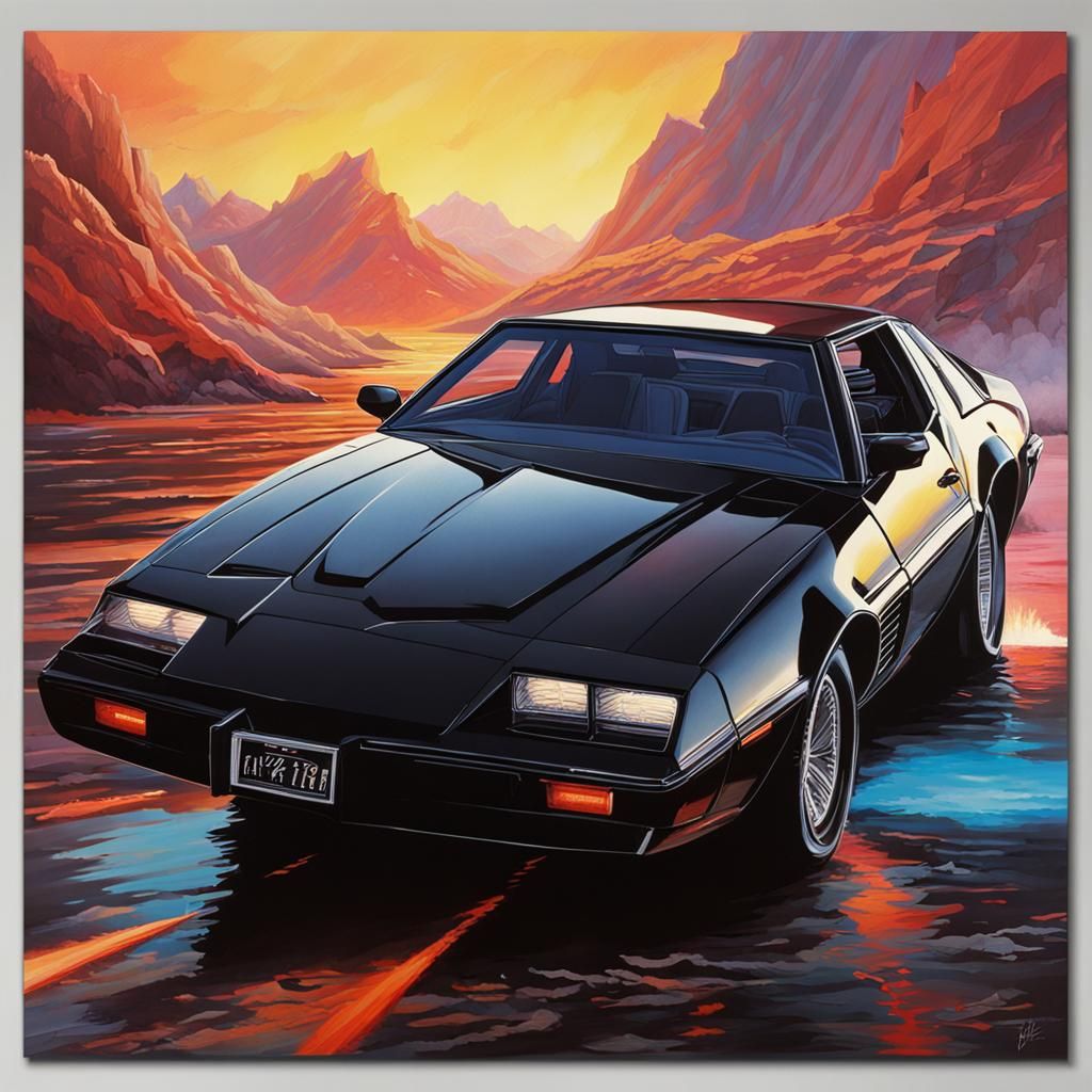 Knight Rider car tv show KITT. - AI Generated Artwork - NightCafe Creator