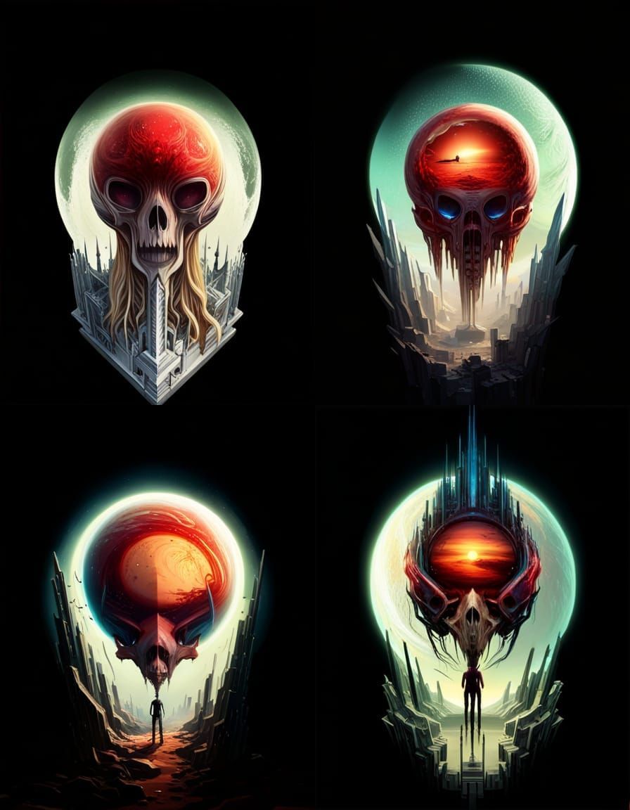 Skulls collection1 - AI Generated Artwork - NightCafe Creator