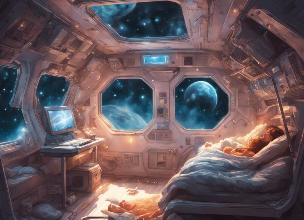 Sleeping in space - AI Generated Artwork - NightCafe Creator