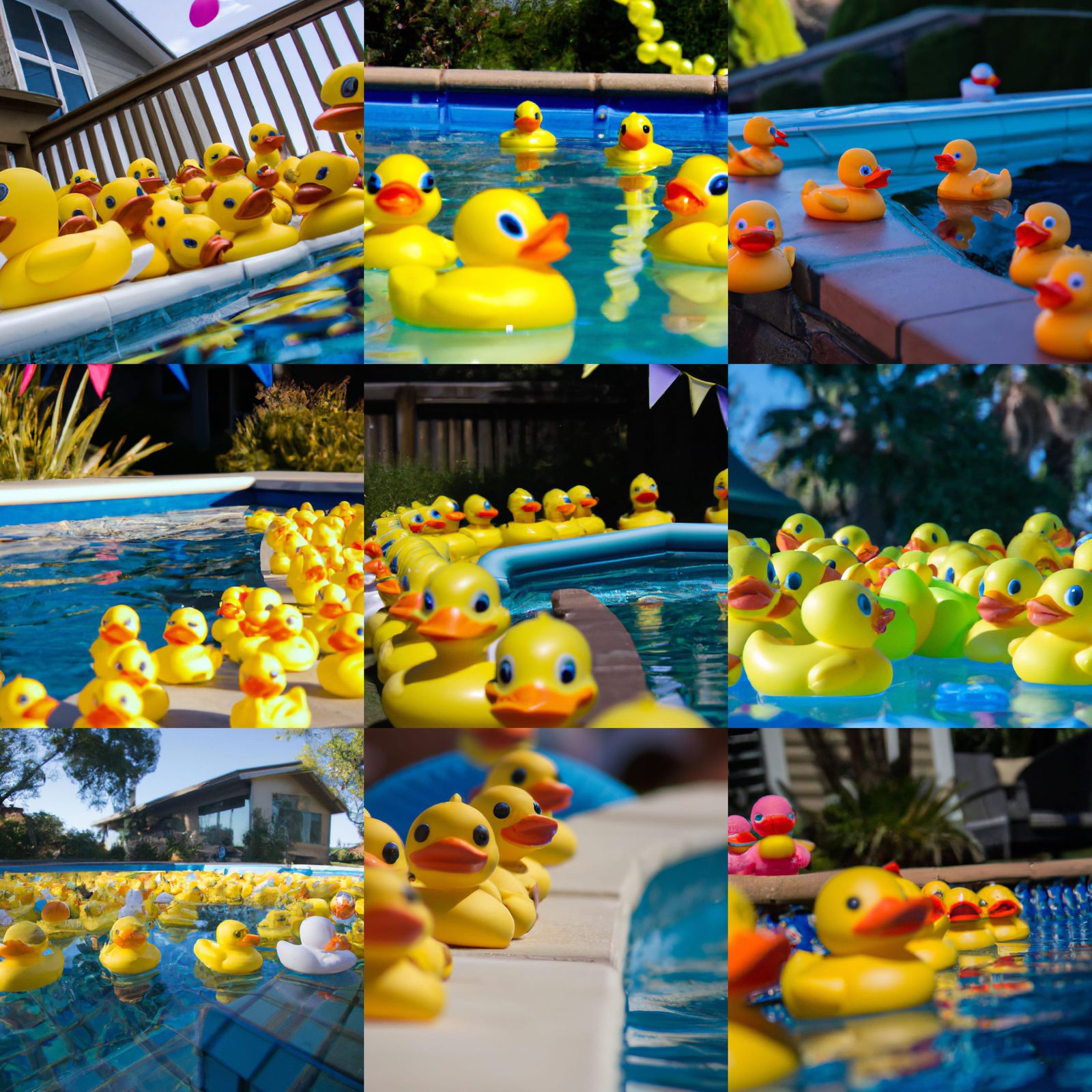 ducks in a pool, at a birthday party - AI Generated Artwork - NightCafe ...