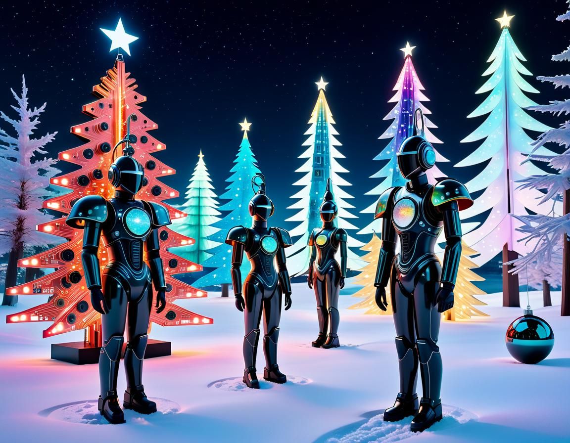 Unconventional Christmas trees made by Ai Androids. - AI Generated ...