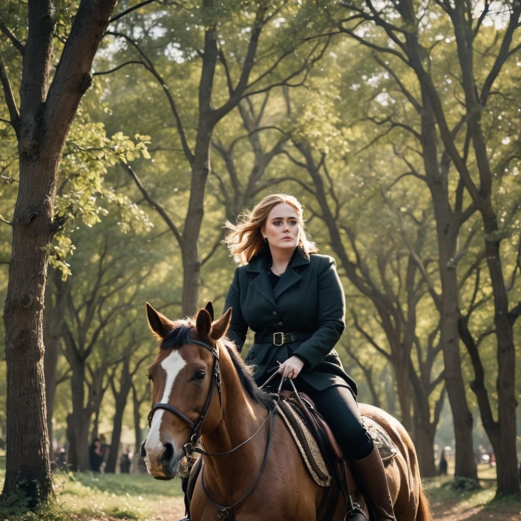 Adele on horseback - AI Generated Artwork - NightCafe Creator