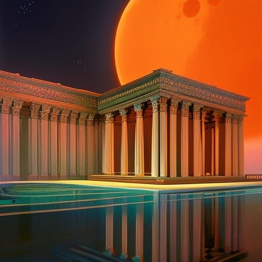 The gods palace on New Troy - AI Generated Artwork - NightCafe Creator