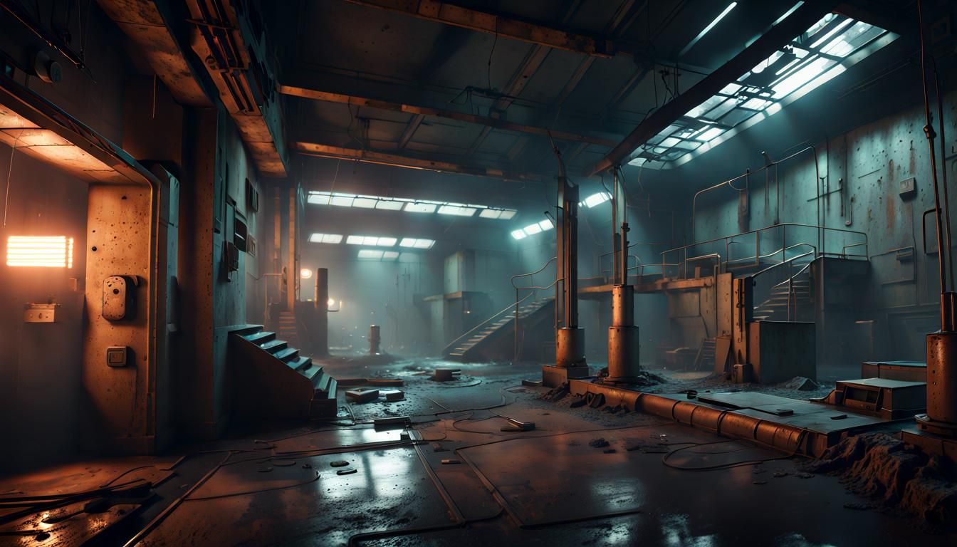 FPS background that is grimy and weathered, similar to Blade Runner in ...