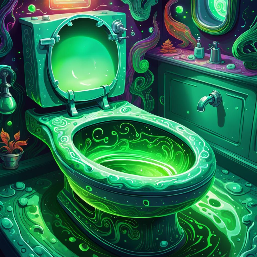 new alien toilet on a spaceship in space.