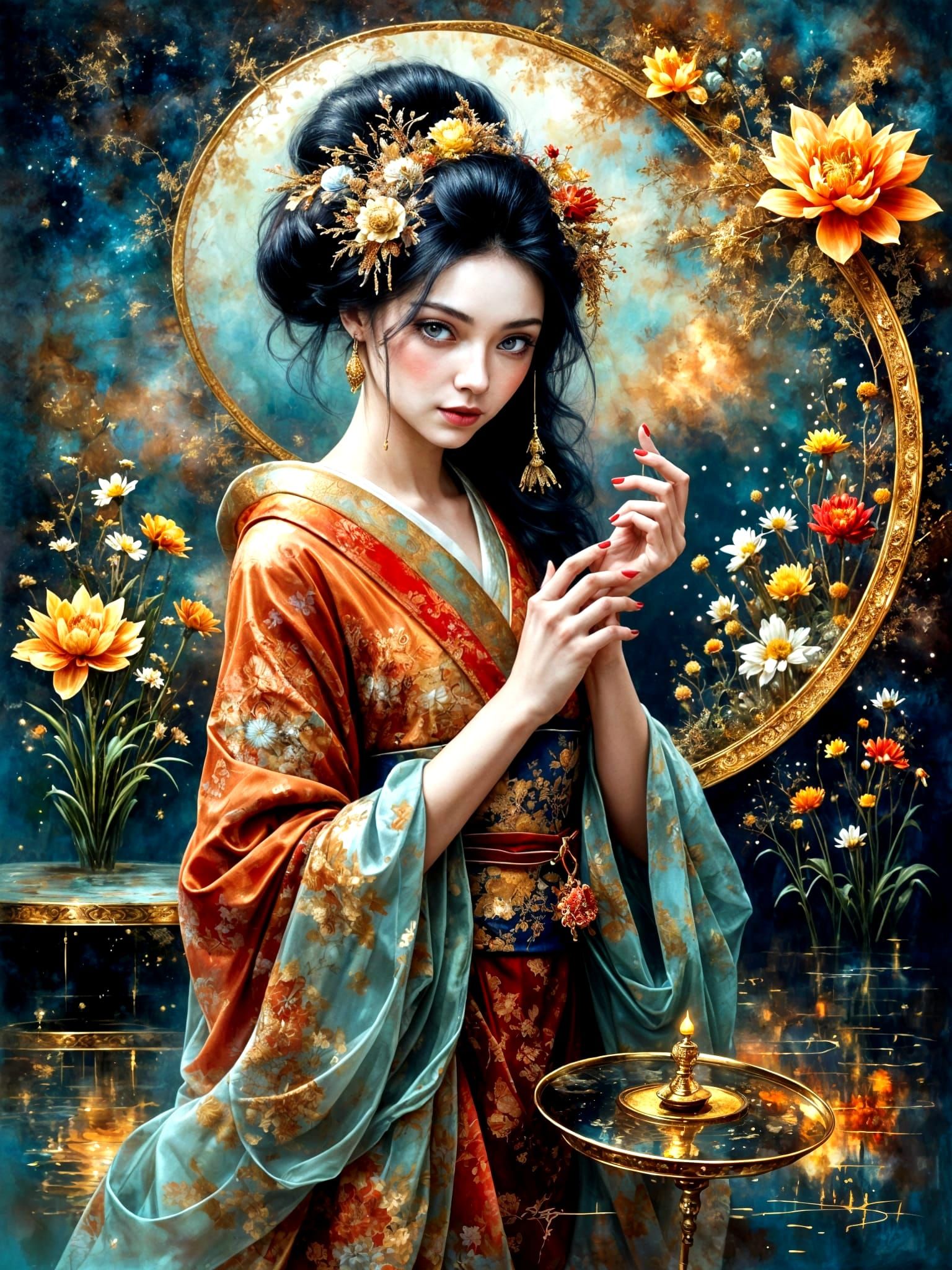 Geisha - Ethereal Geisha in Cosmic Wonderland