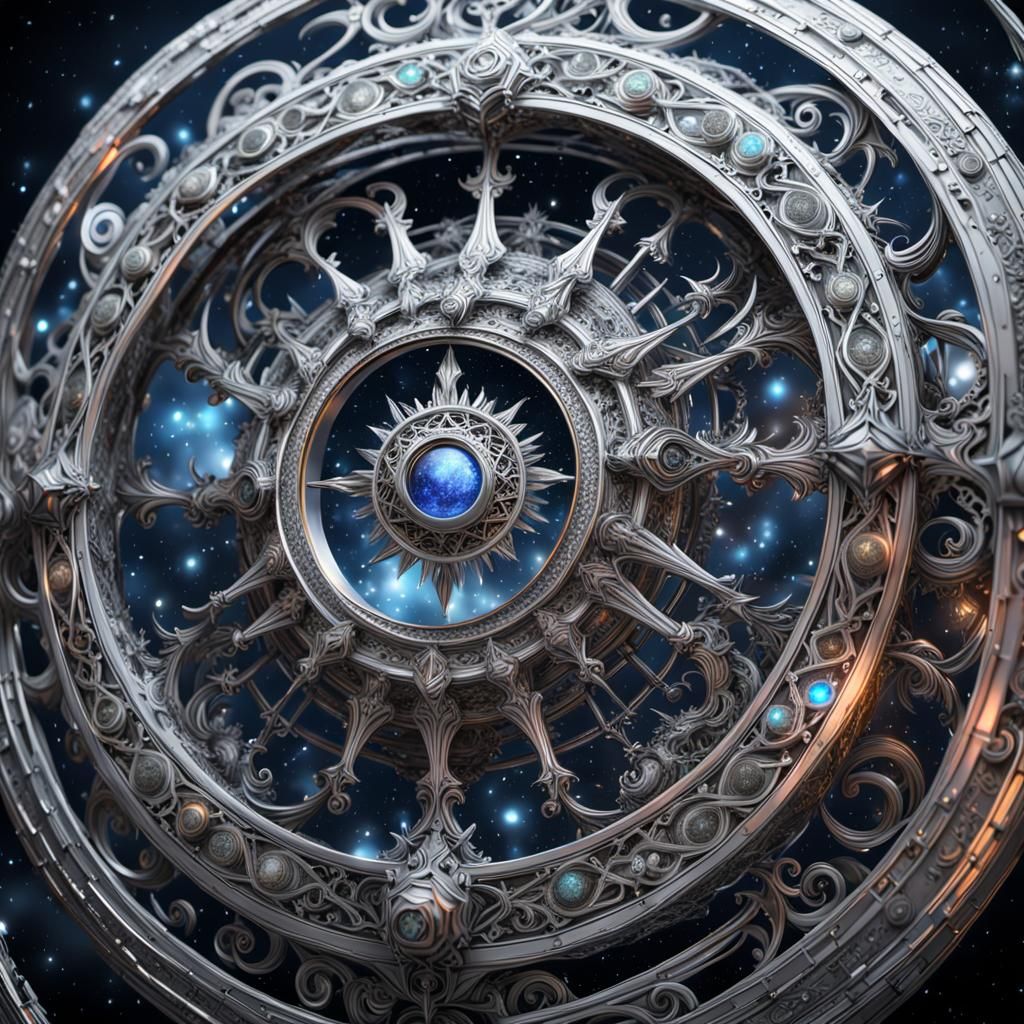 Metal Filagree Space Grid Shield - AI Generated Artwork - NightCafe Creator