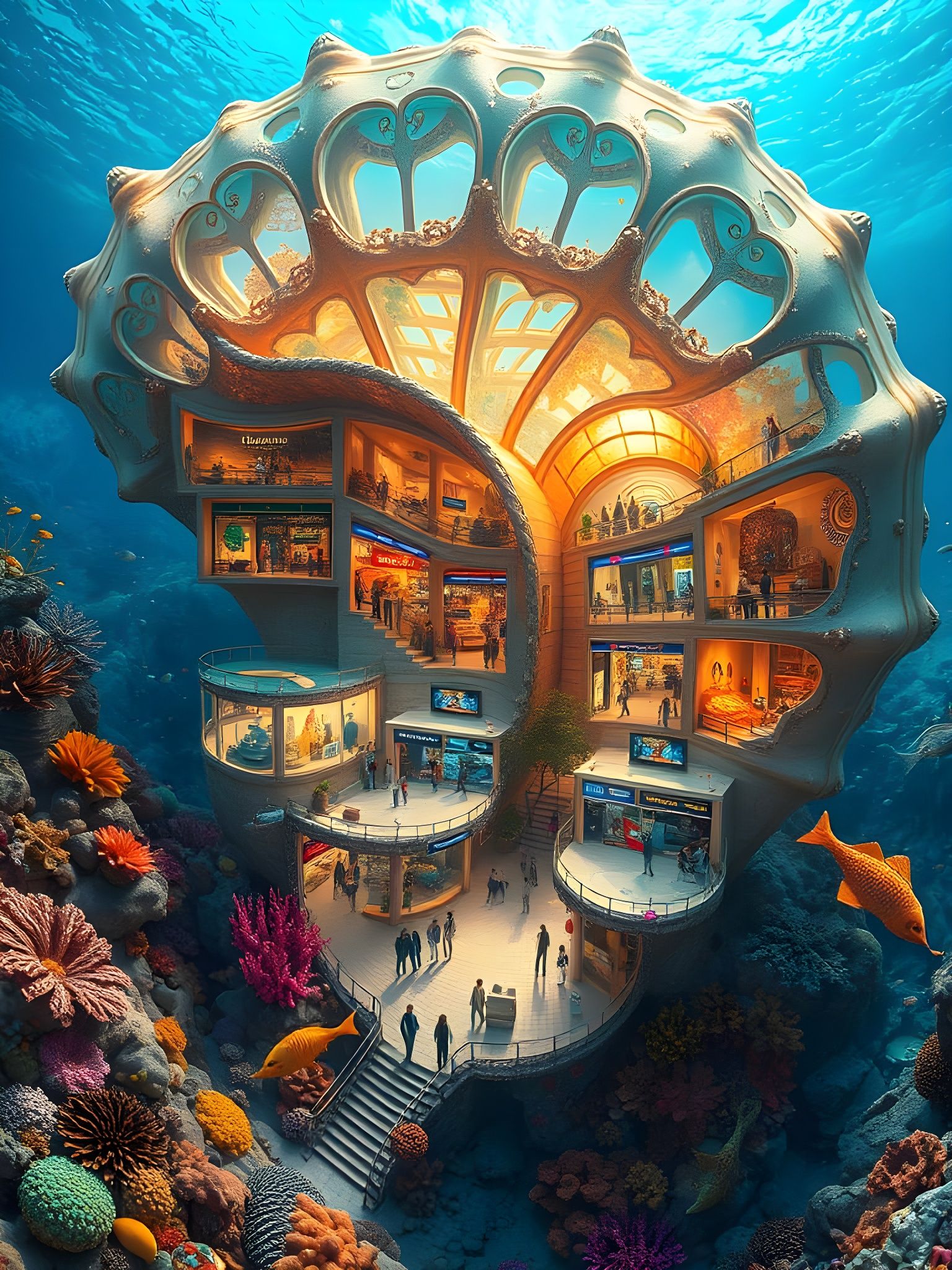 Shell mall under the water - Shell mall under the water