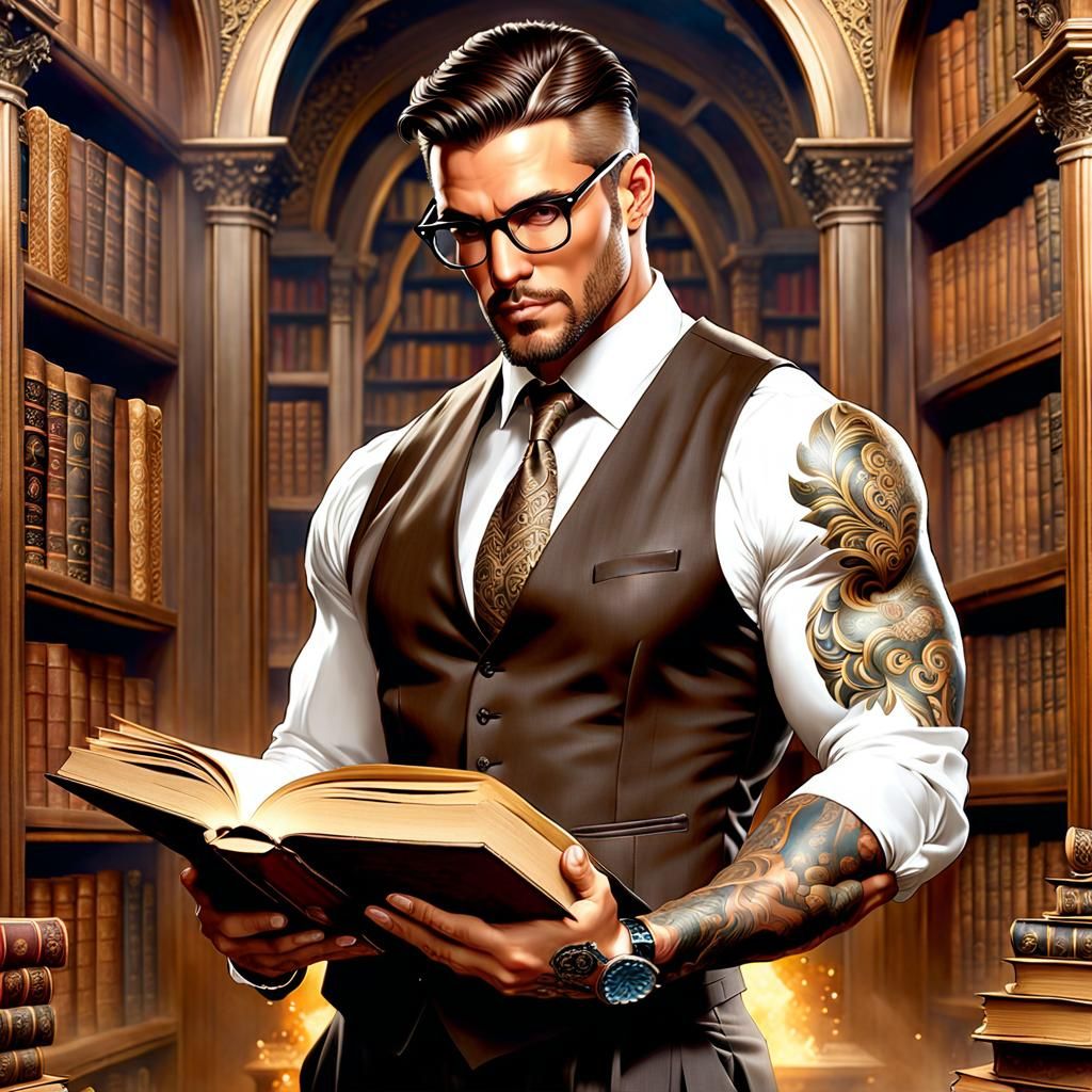 Handsome Man at the Library - AI Generated Artwork - NightCafe Creator