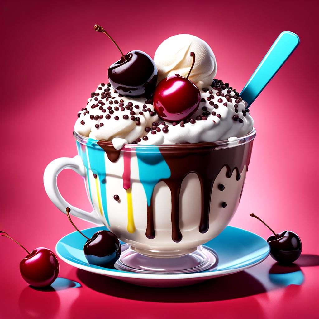 A yummy cup of icecream, too - AI Generated Artwork - NightCafe Creator