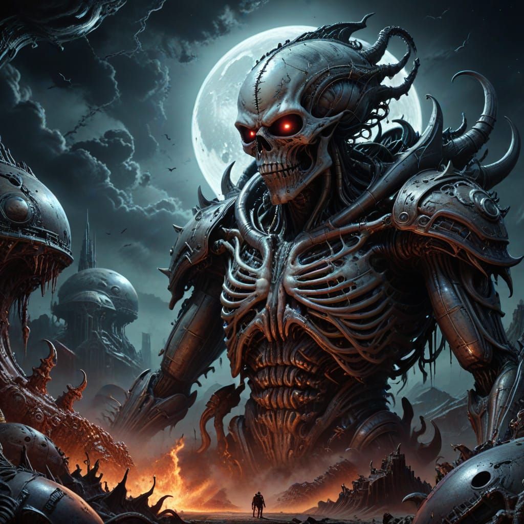 Surreal Apocalyptic Doom in Gigeresque Style with ... - AI Art