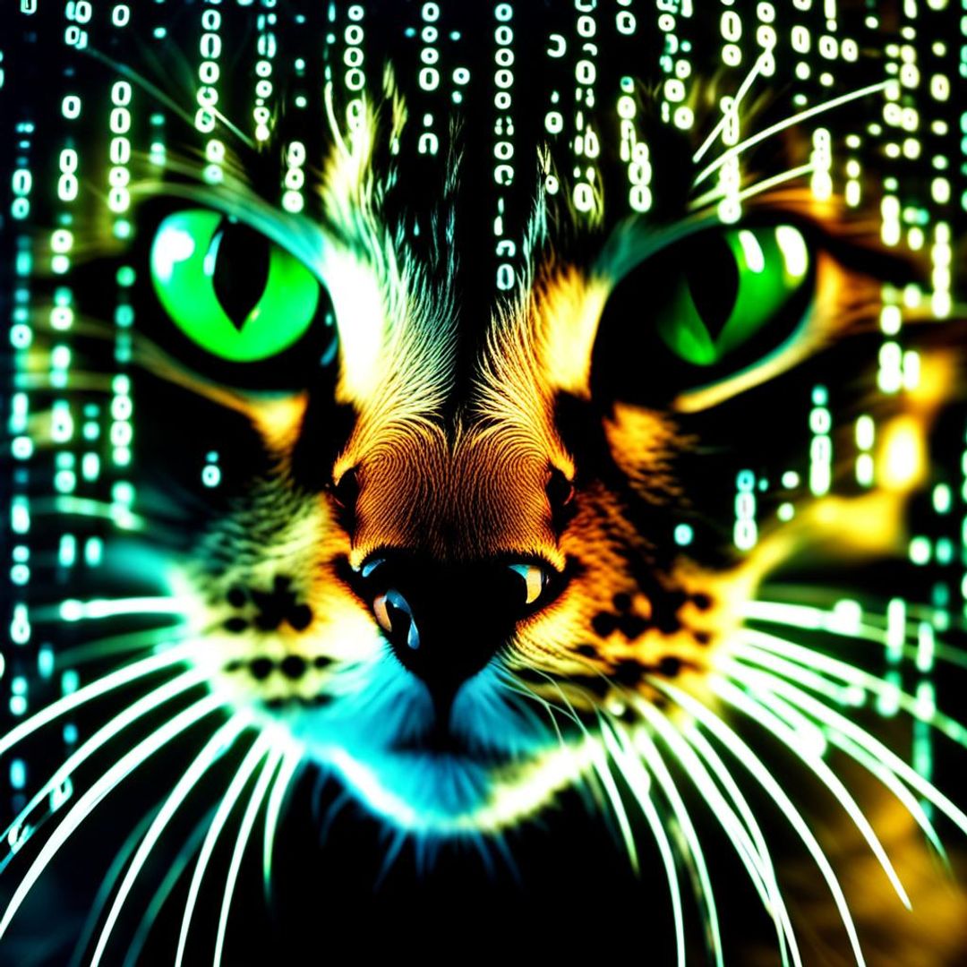 Meo-W - the matrix cat - AI Generated Artwork - NightCafe Creator
