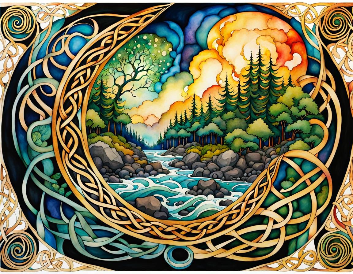 Celtic river - AI Generated Artwork - NightCafe Creator