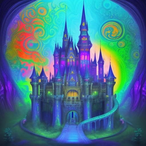 Psychedelic fantasy castle - AI Generated Artwork - NightCafe Creator