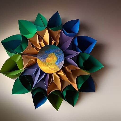 Solar system, planets , sun, moon, stars; Origami paper folds ...