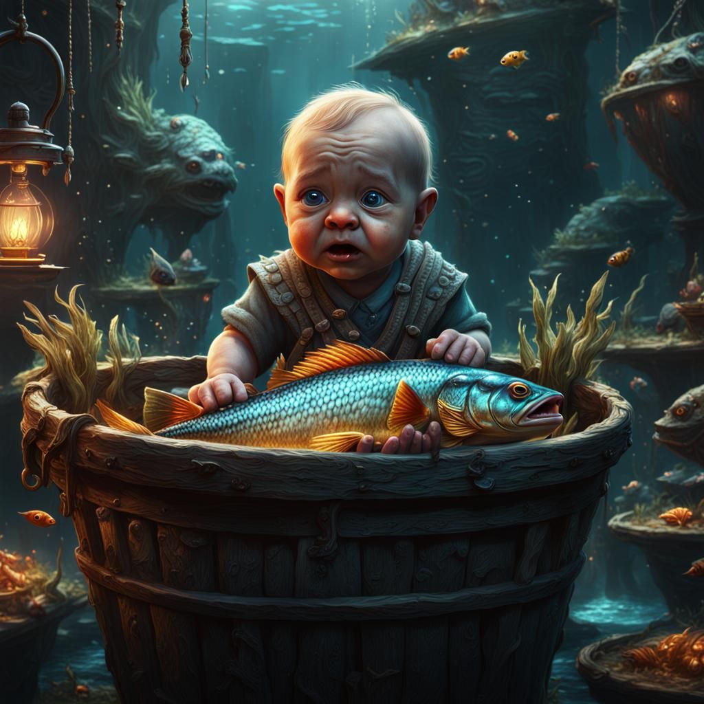 The Tale of a Baby Crying Over Unsold Fish for His Mother ‎ - AI ...