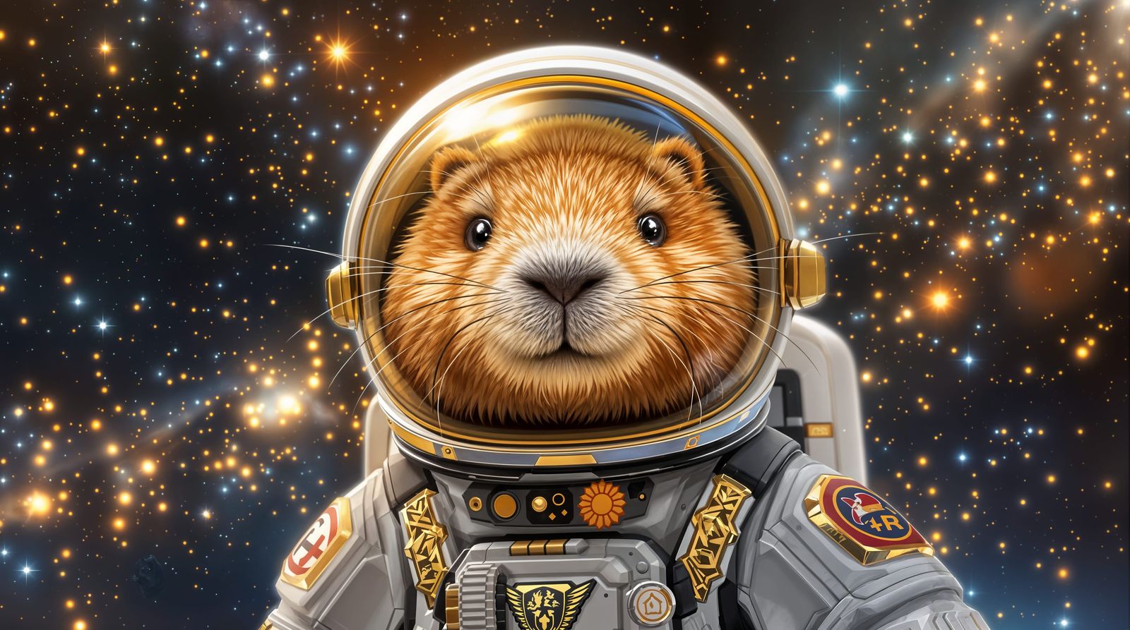 Capybarastronaut - Chibi Capybara Astronaut in Outer Space