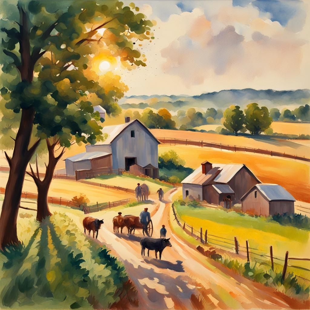 Beautiful Farm Life - AI Generated Artwork - NightCafe Creator