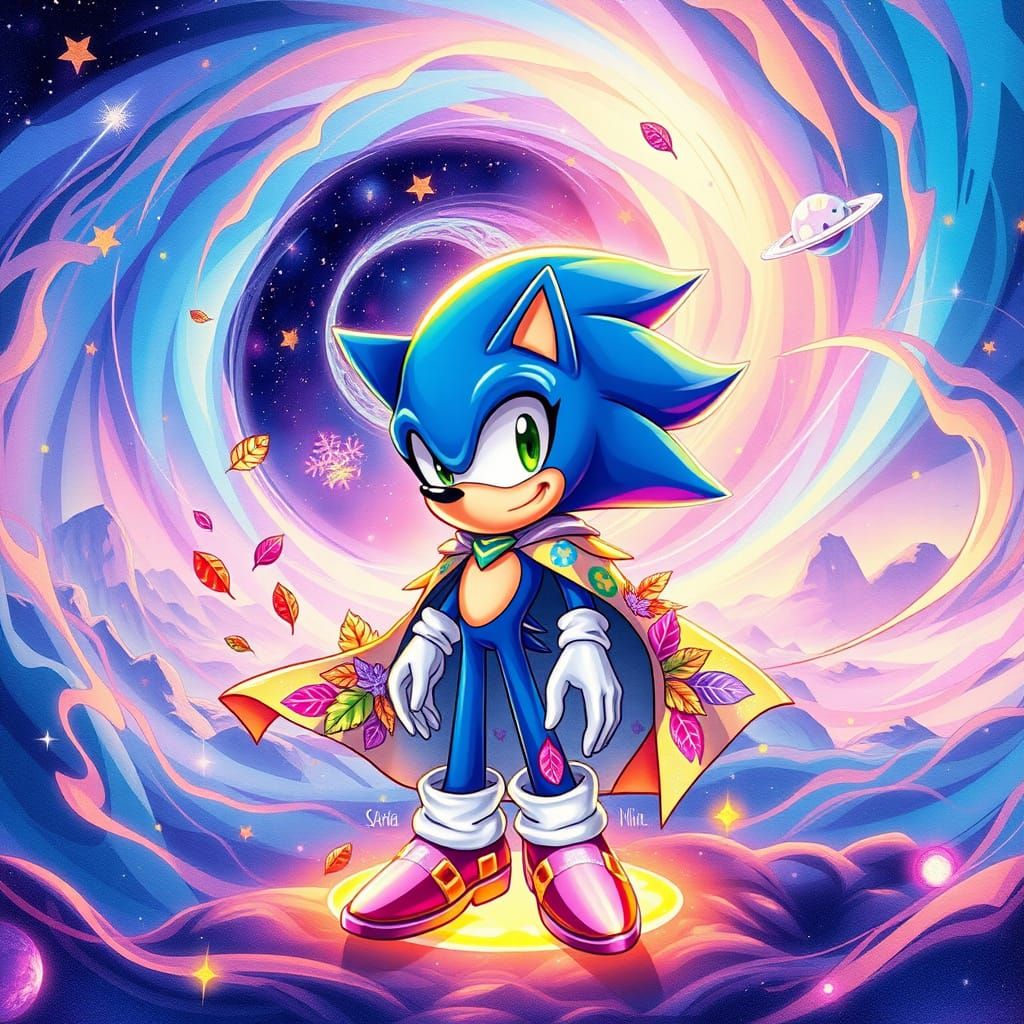 Sonic the hedgehog symbolizing the four seasons 8k resolution ...