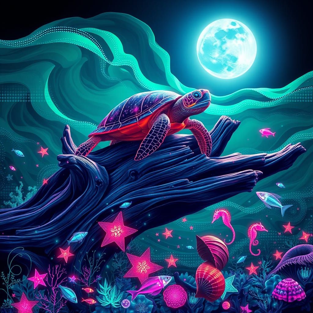 The Turtle :: - Ethereal Turtle: A Blacklight Abstract Maste...