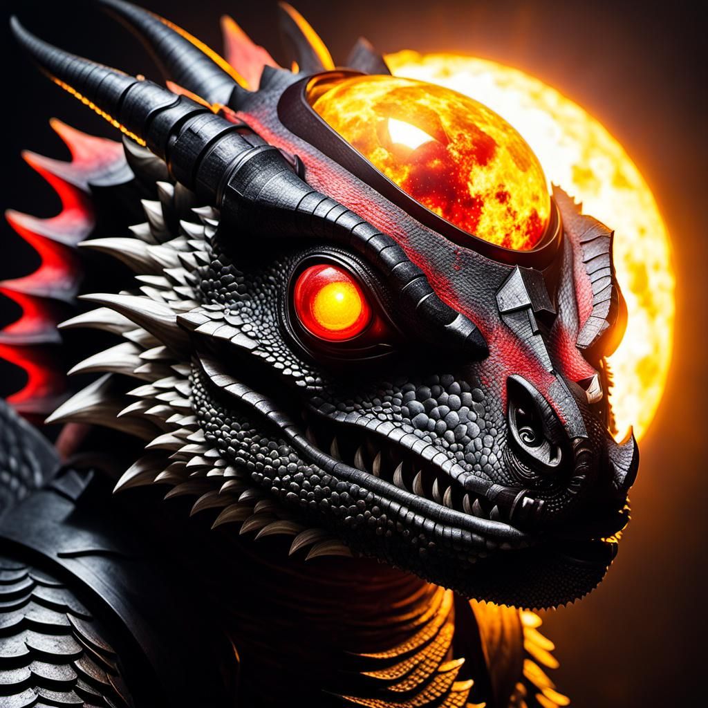 RAW Close-Up photo Microportrait: "Cute Dwarf Bloody Meat Obese Dragon ...