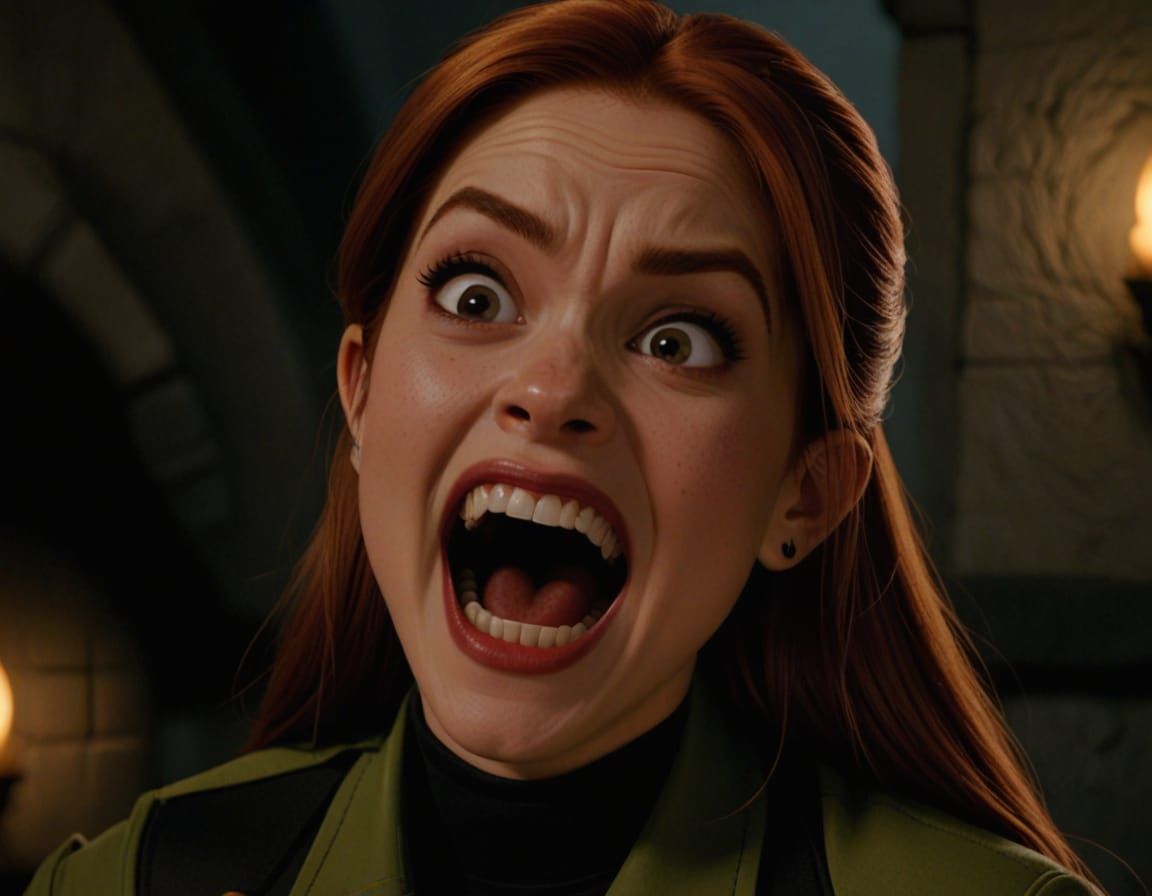 Kim Possible as a Dark Gothic Vampire - AI Art