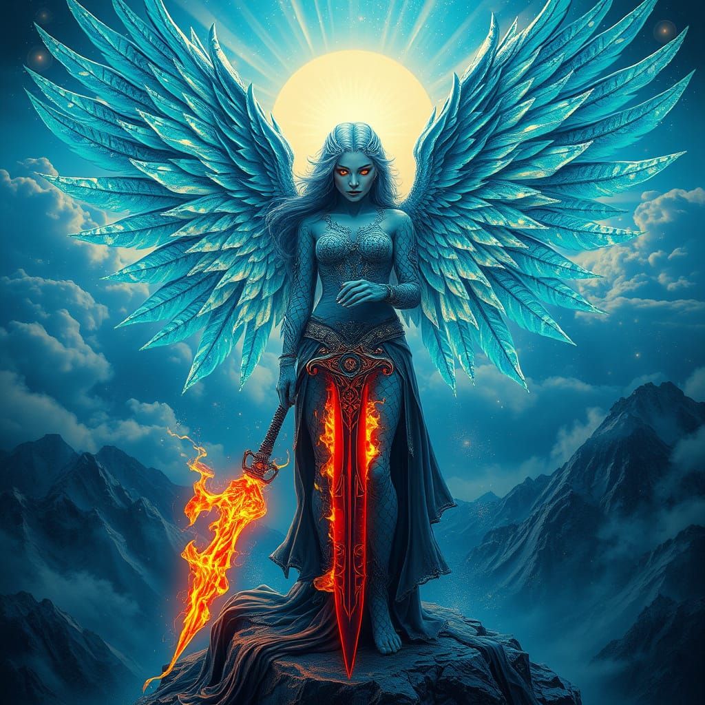 Majestic Scaled Goddess Unveils Cosmic Power at Mo... - AI Art