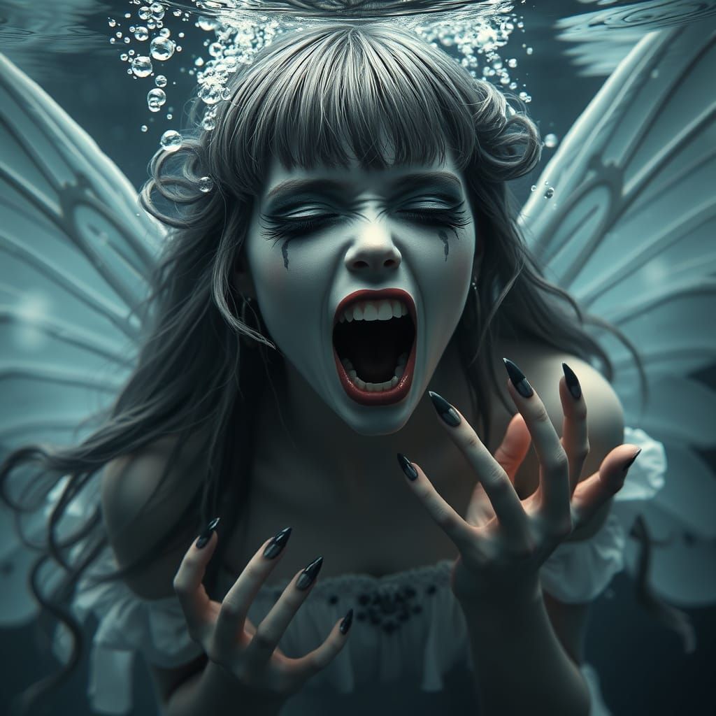 Drowned Fairy - Dark Gothic Drowning Fairy in Ethereal Fanta...