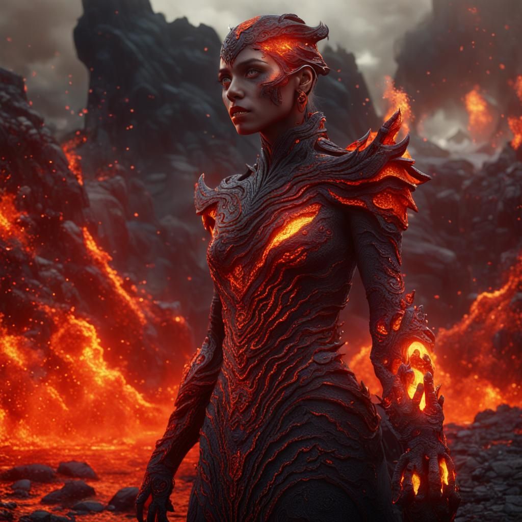 Lava Queen - AI Generated Artwork - NightCafe Creator