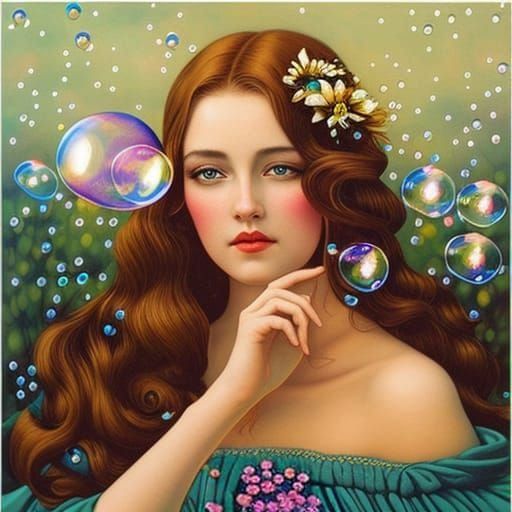 bubbles lady - AI Generated Artwork - NightCafe Creator