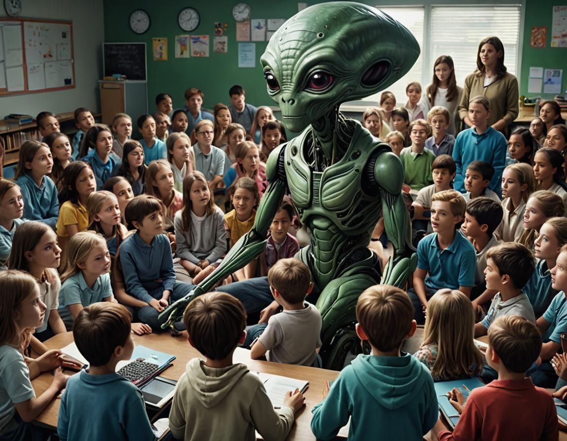 Alien teacher - AI Generated Artwork - NightCafe Creator