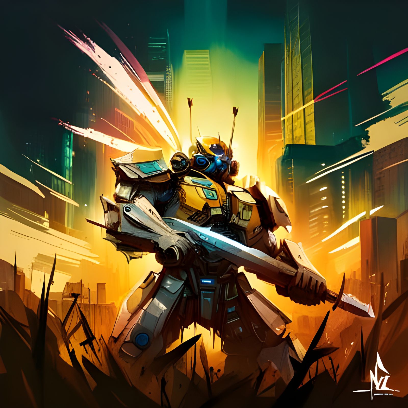 Bumblebee transformer * - AI Generated Artwork - NightCafe Creator