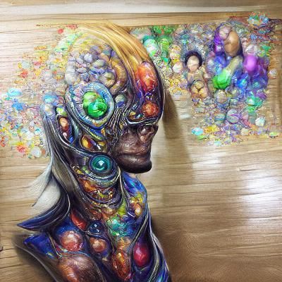 detailed painting of a multidimensional human by Nakanoart - AI ...