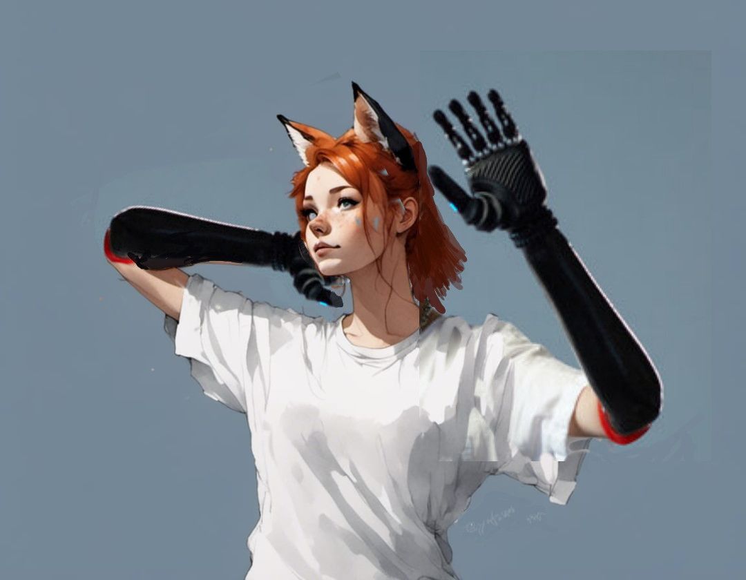 Cyber-me showing a different set of Maj-TECH prosthetics - AI Generated ...