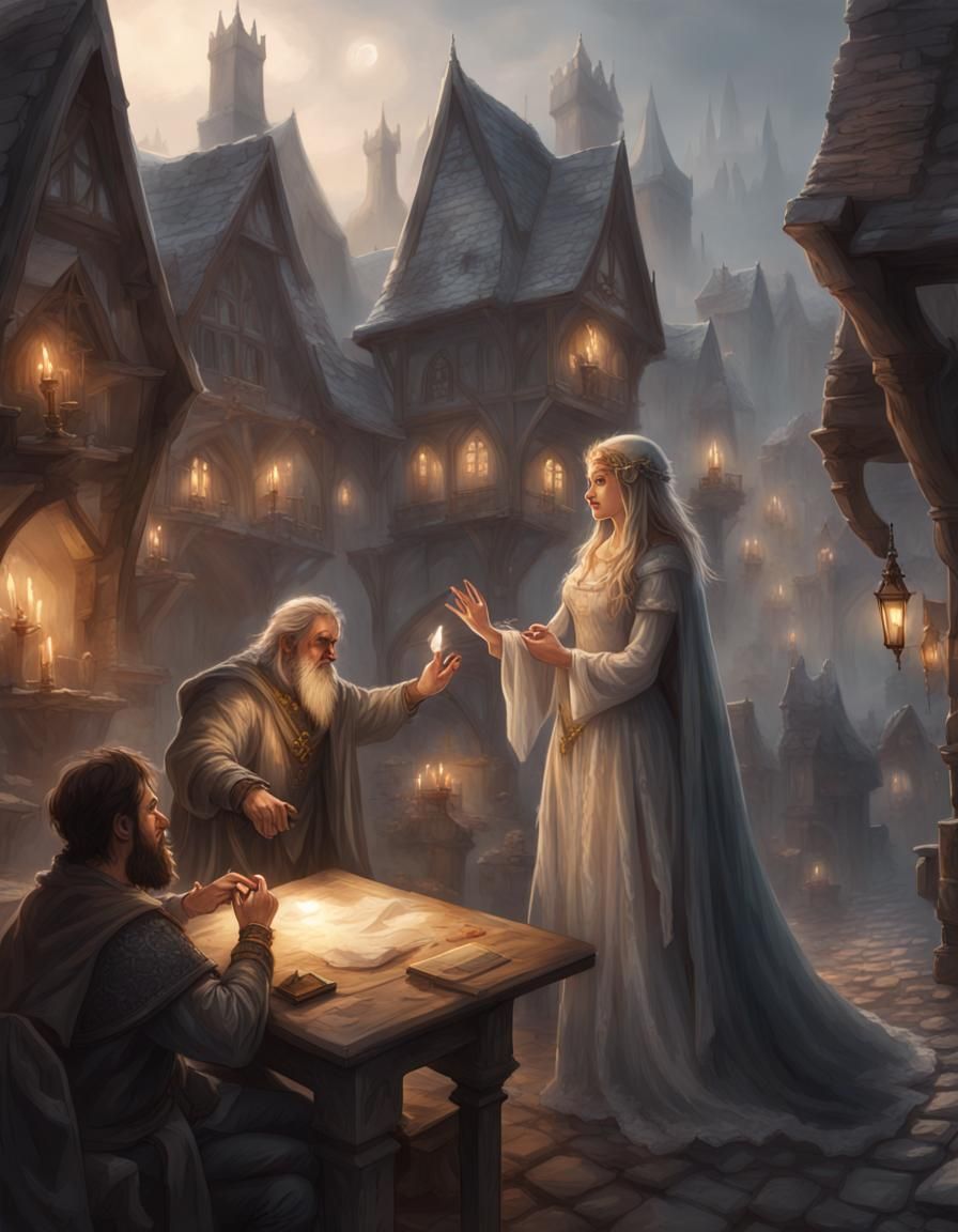 medieval city where non-evil ghosts live alongside the living, male ...