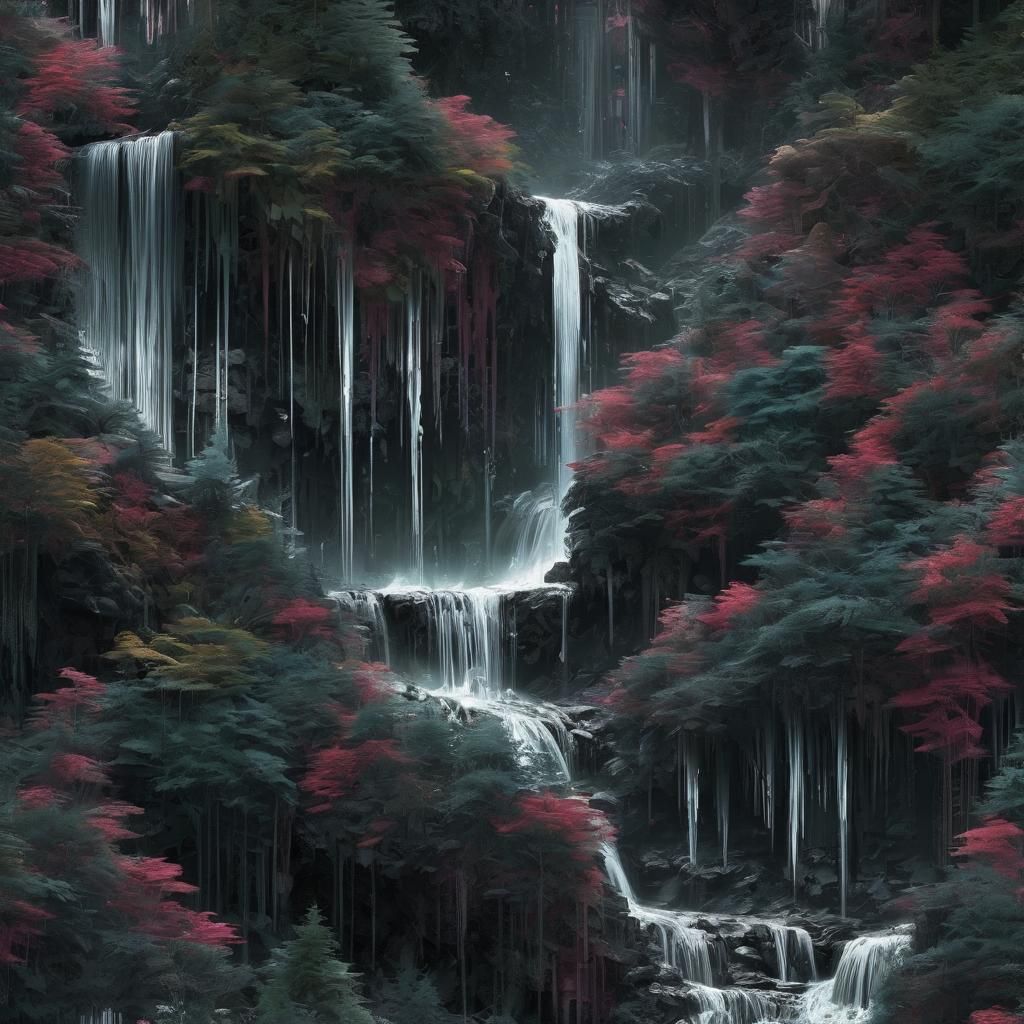 Waterfall - AI Generated Artwork - NightCafe Creator