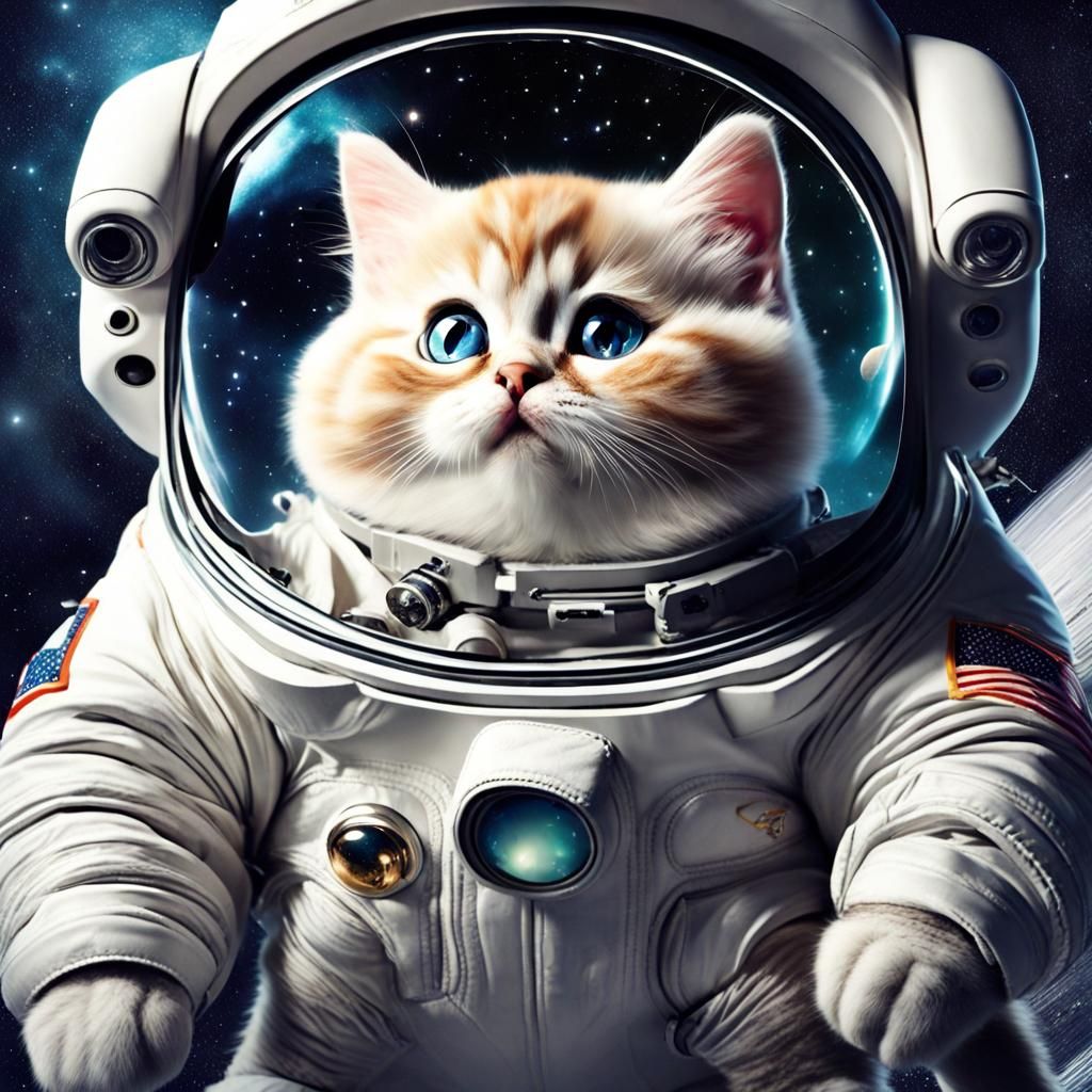 The obese, kitten, astronaut, space, exploration, adventure, amazing ...