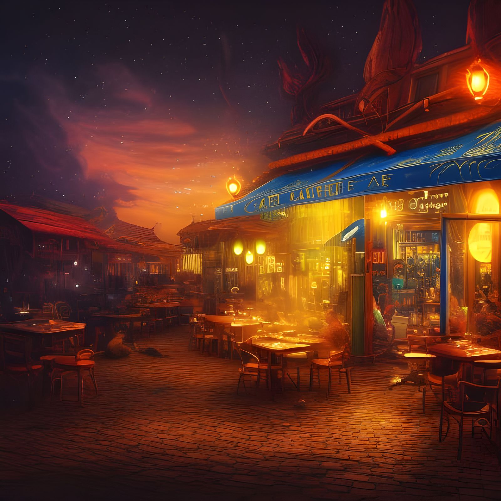 night cafe falling star - AI Generated Artwork - NightCafe Creator