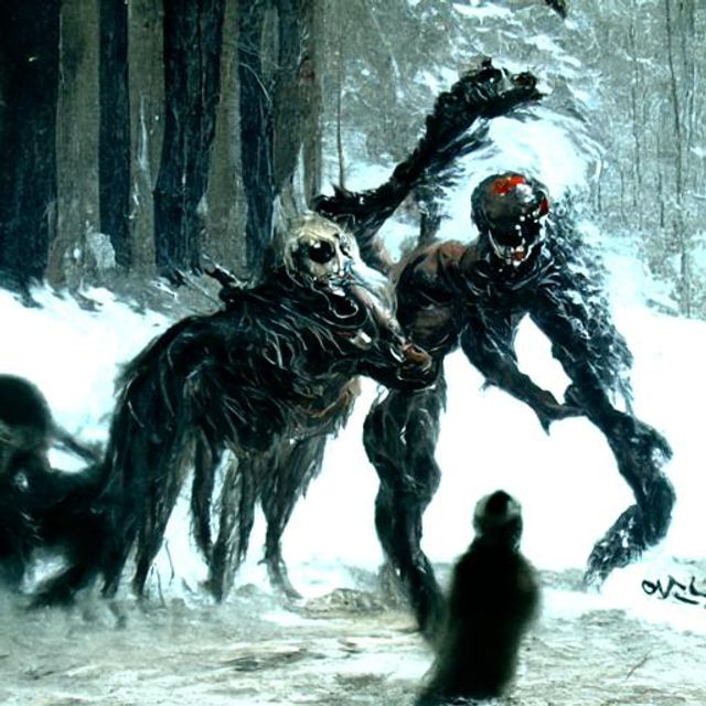 skinwalker vs wendigo - AI Generated Artwork - NightCafe Creator