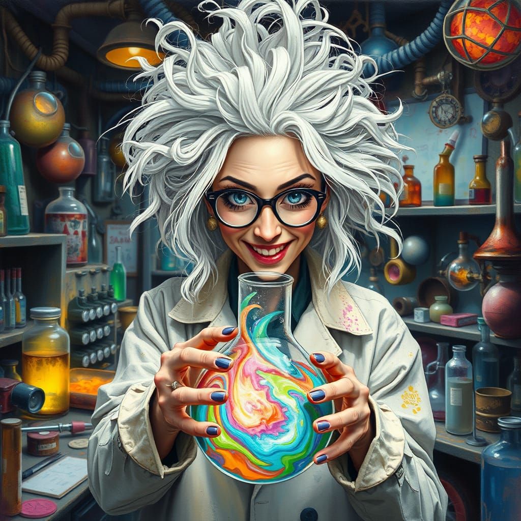 making perfume - Mad Scientist Captivated by Discovery in Vi...