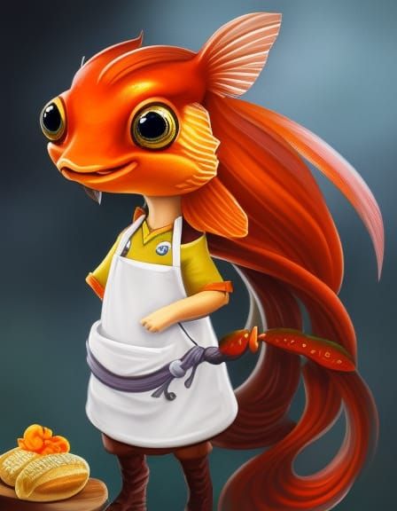Goldfish Ichthyan Baker - AI Generated Artwork - NightCafe Creator